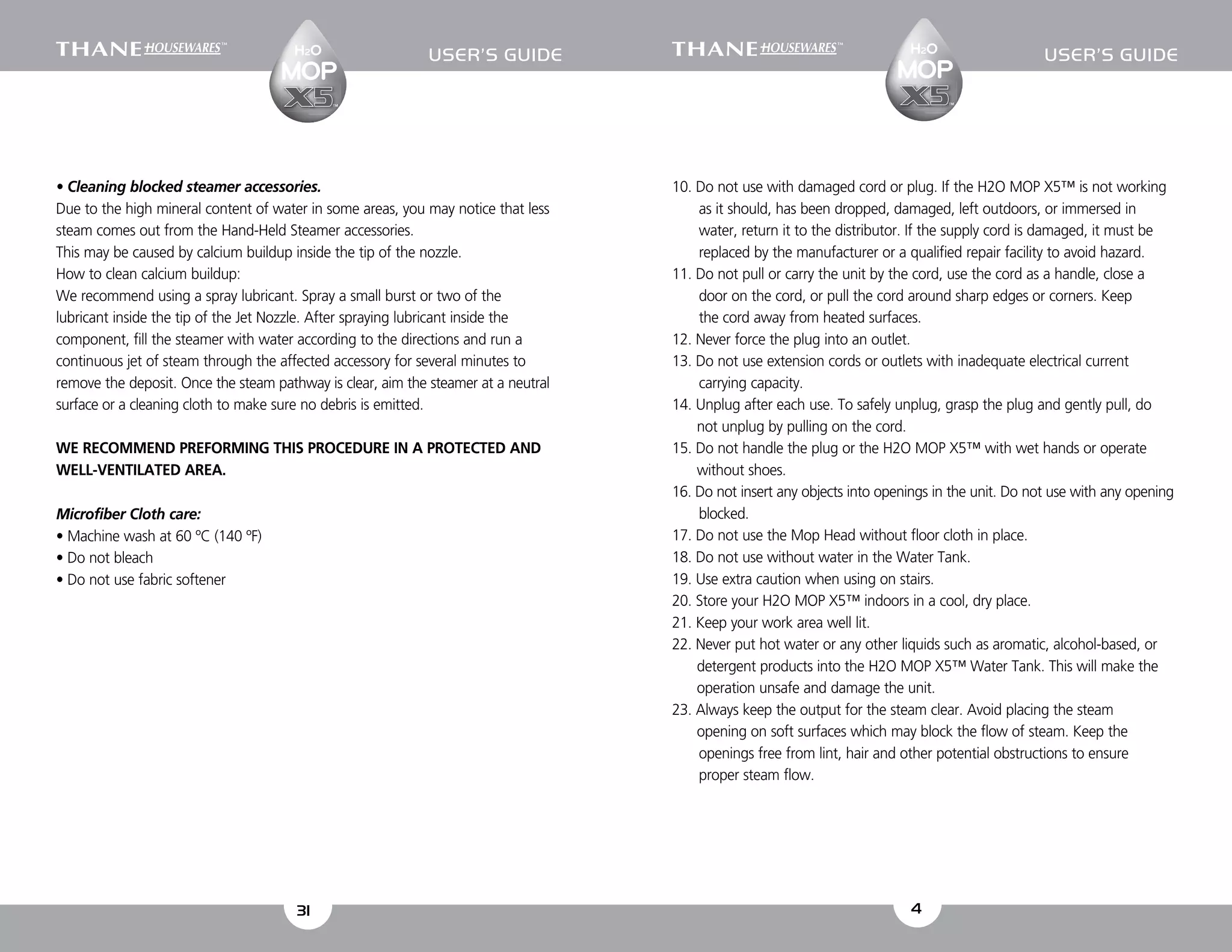 H2O Mop X5 User Guide / English | PDF