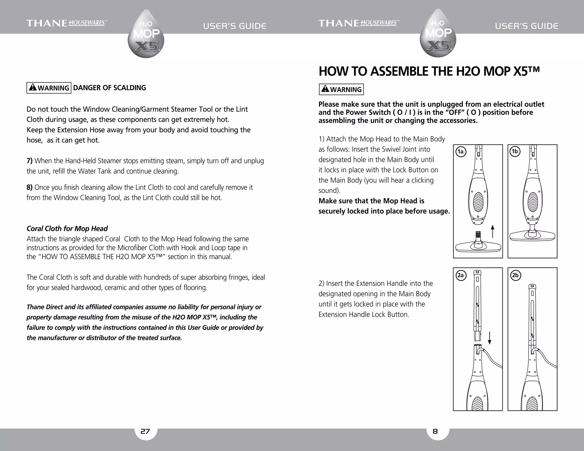 H2O Mop X5 User Guide / English | PDF