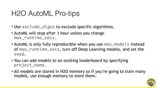 Erin LeDell, H2O.ai - Scalable Automatic Machine Learning - H2O World San Francisco | PDF