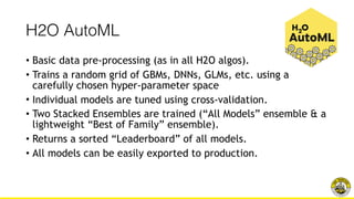 Erin LeDell, H2O.ai - Scalable Automatic Machine Learning - H2O World San Francisco | PDF
