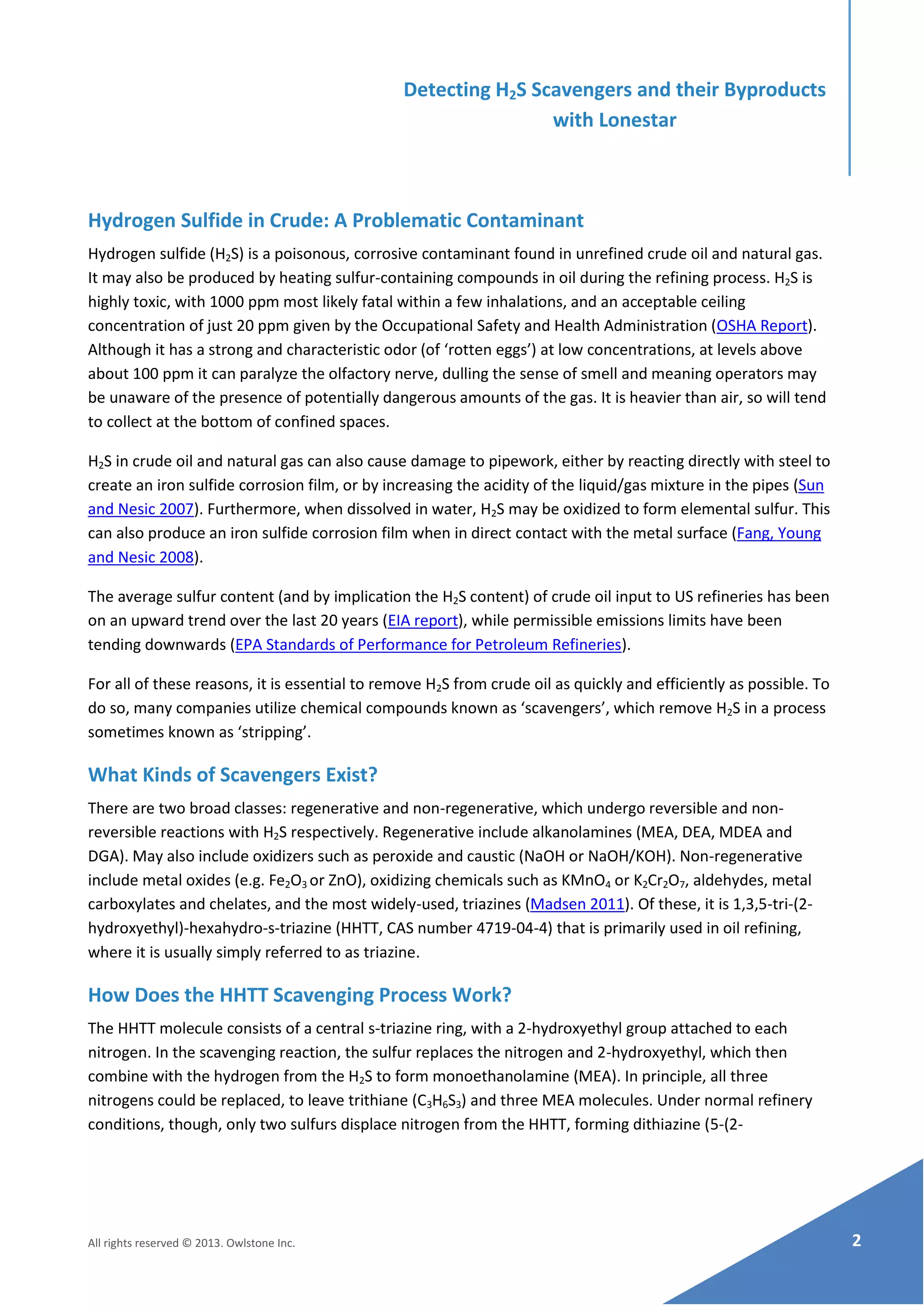 H2 s scavengers whitepaper | PDF