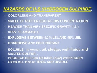 H2S awareness (Hydrogen Sulfide) its a matter of life or death. | PPTX