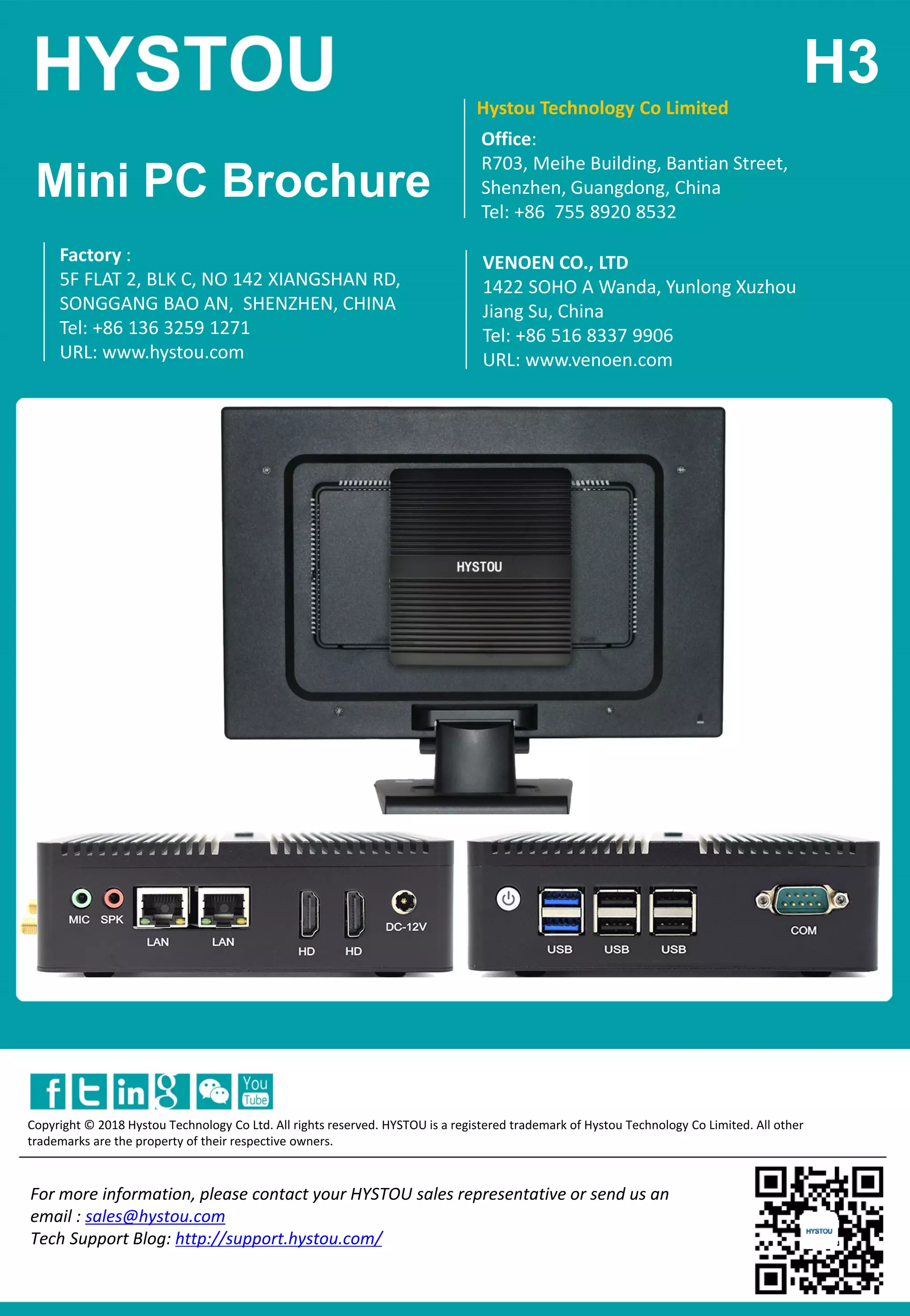 HYSTOU Fanless Mini PC H3-3160 | PDF