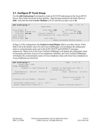 Avaya Cisco Trunking | PDF