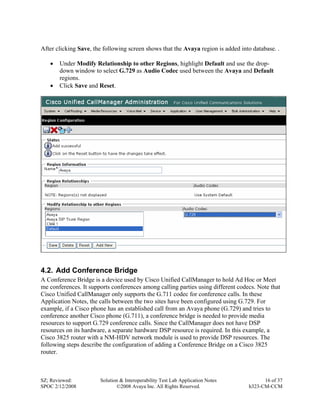 Avaya Cisco Trunking | PDF