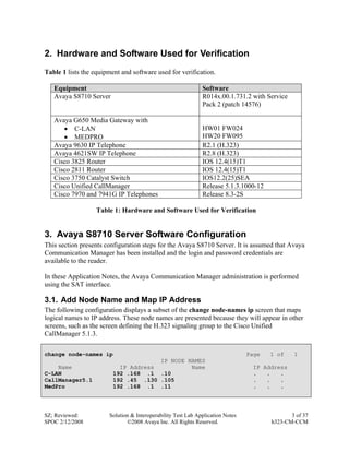 Avaya Cisco Trunking | PDF
