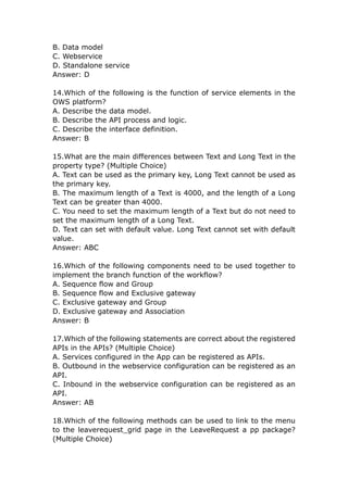 HCDA-OWS Developer H35-920 Questions and Answers | PDF