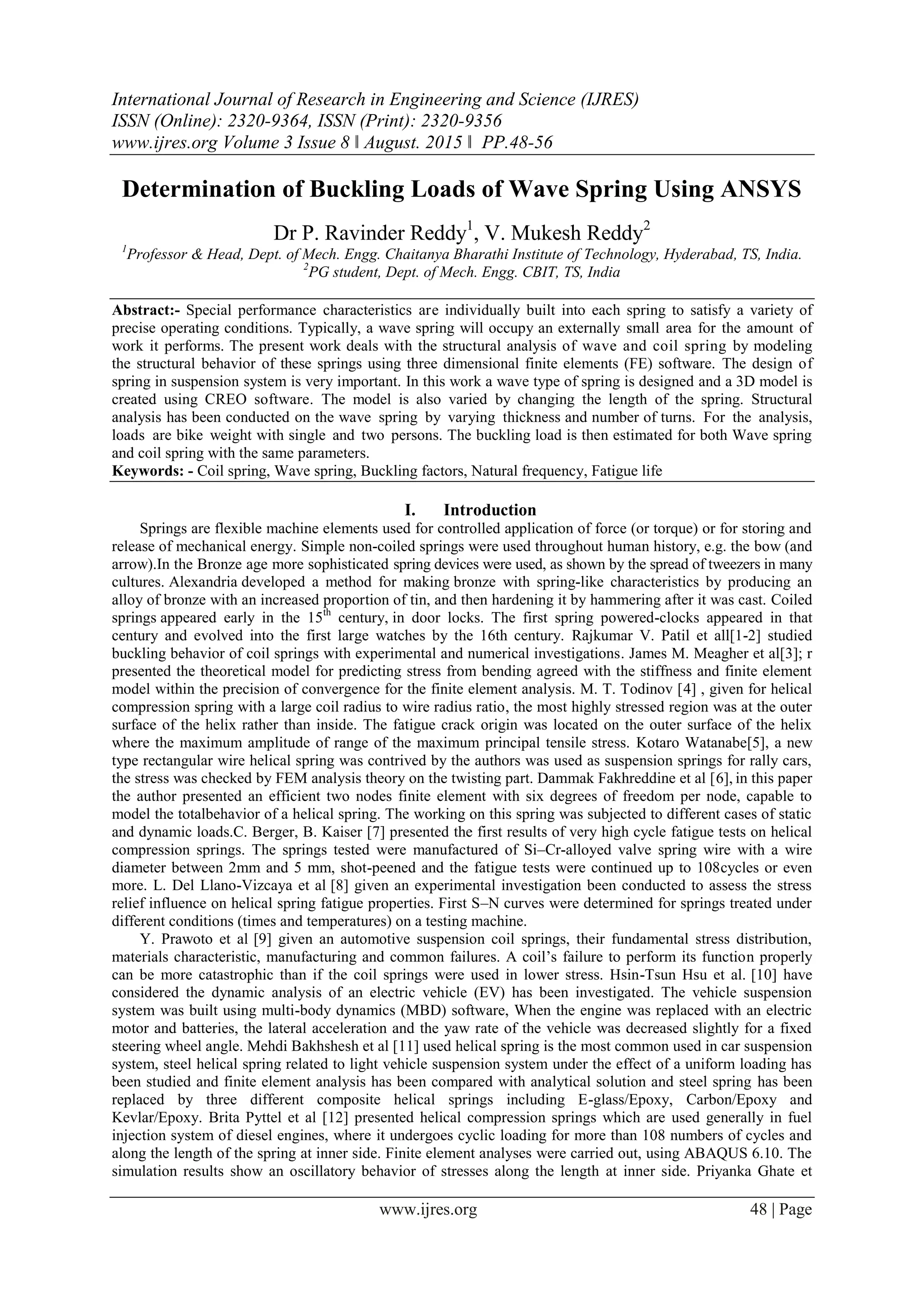 Determination of Buckling Loads of Wave Spring Using ANSYS | PDF