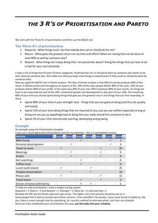 Prioritisation action guide session handout | PDF