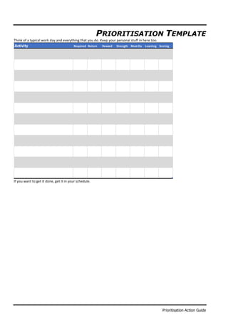 Prioritisation action guide session handout | PDF