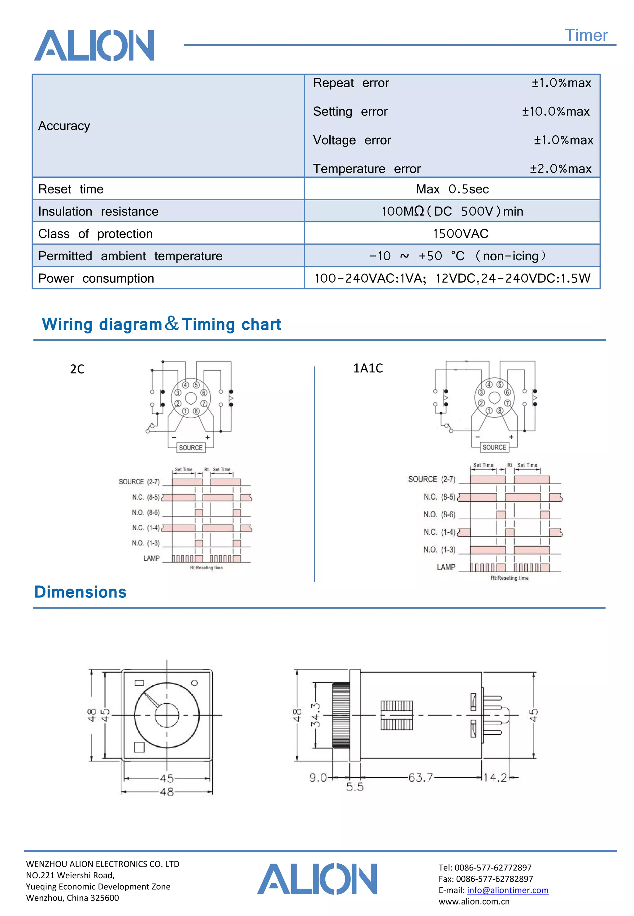 H3BA series multi range analogue timer | PDF