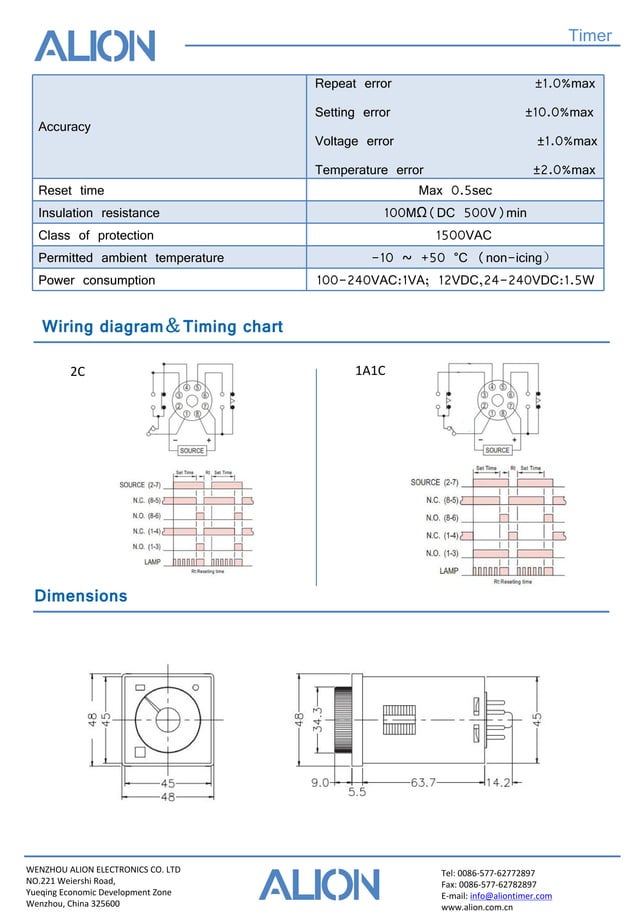 H3BA series multi range analogue timer | PDF
