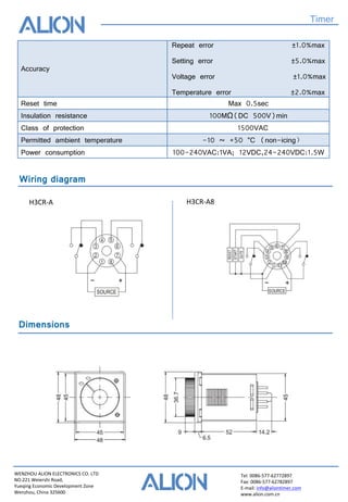 H3CR series multi range analogue timer relay | PDF