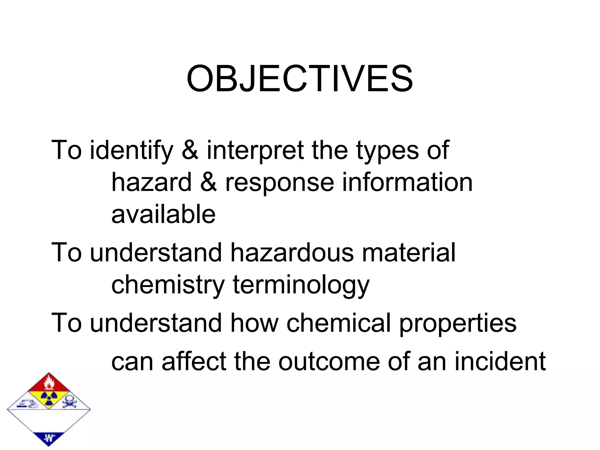 HAZMAT TECHNICIAN CHEMISTRY | PPTX
