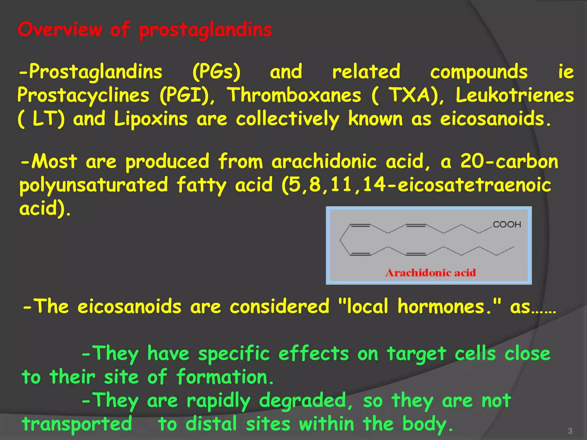 Prostaglandins.bioch212pptx | PPTX