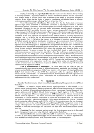Assessing the Effectivenessof the Integrated Quality Management System ...