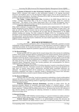 Assessing the Effectivenessof the Integrated Quality Management System ...