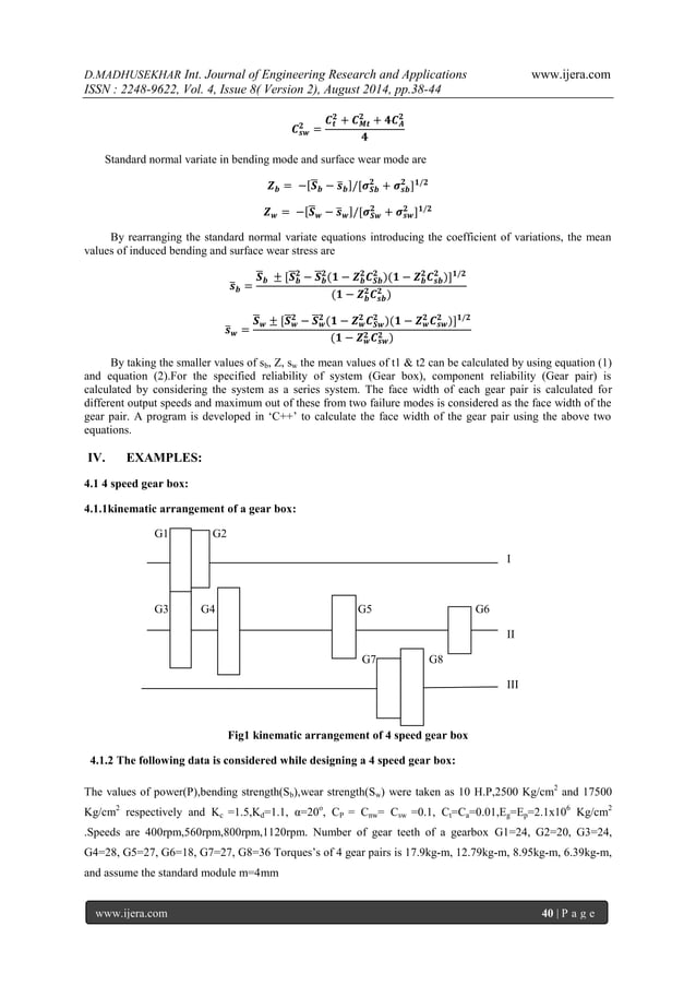 RELIABILITY BASED DESIGN OF A GEAR BOX | PDF