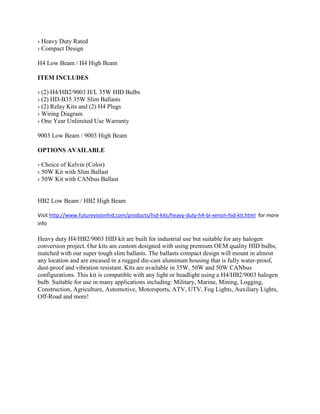 H4 bi xenon hid kit | PDF