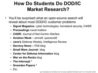 Customer Discovery in the DOD/IC Workshop H4D Stanford 2016 | PPT