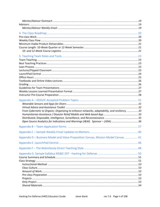 Hacking for Defense Educators guide and Syllabus | PDF