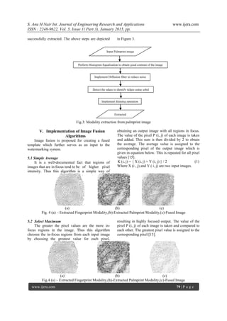 Analysis of Image Fusion Techniques for fingerprint Palmprint Multimodal Biometric System | PDF