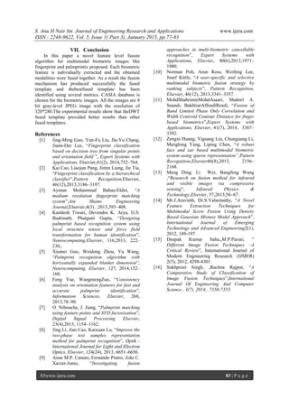 Analysis of Image Fusion Techniques for fingerprint Palmprint Multimodal Biometric System | PDF
