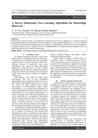 A Survey Ondecision Tree Learning Algorithms for Knowledge Discovery | PDF | Computer Software ...