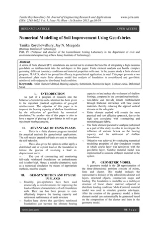 Numerical Modelling of Soil Improvement Using Geo-fabrics | PDF | Civil Engineering Industry ...