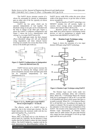 A Noise Tolerant and Low Power Dynamic Logic Circuit Using Finfet Technology | PDF