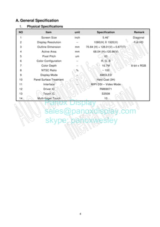 5.5 inch Amoled (1080x1920) Datasheet | PDF