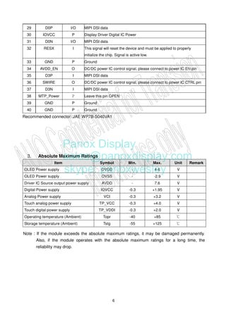 5.5 inch Amoled (1080x1920) Datasheet | PDF