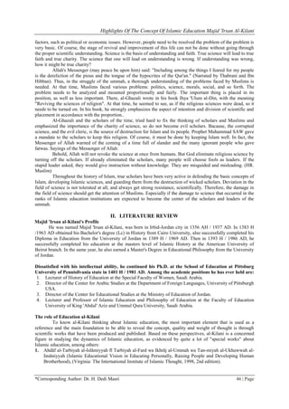 Highlights of The Concept of Islamic Education Majid 'Irsan Al-Kilani | PDF