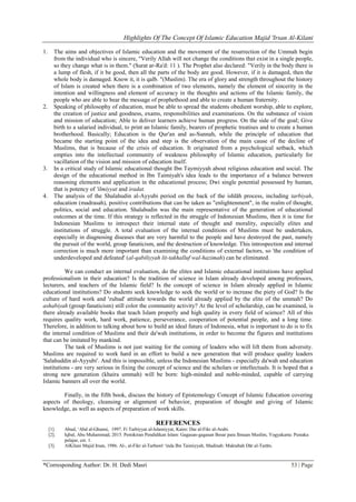 Highlights of The Concept of Islamic Education Majid 'Irsan Al-Kilani | PDF
