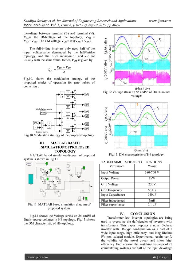 H6 Transformer less Topology and Its Modulation Strategy for Mitigating Cm Currents in Pv Grid ...