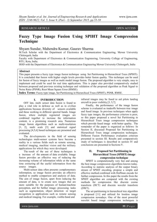 Fuzzy Type Image Fusion Using SPIHT Image Compression Technique | PDF ...
