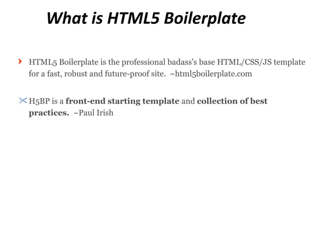 HTML5 ★ Boilerplate | PPT