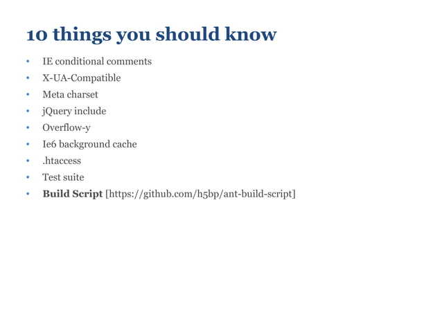 HTML5 ★ Boilerplate | PPT