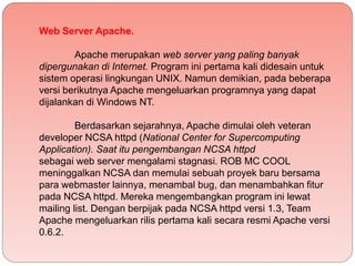 Perkembagan web server di linux [tugas 2 ; SO II] | PPT