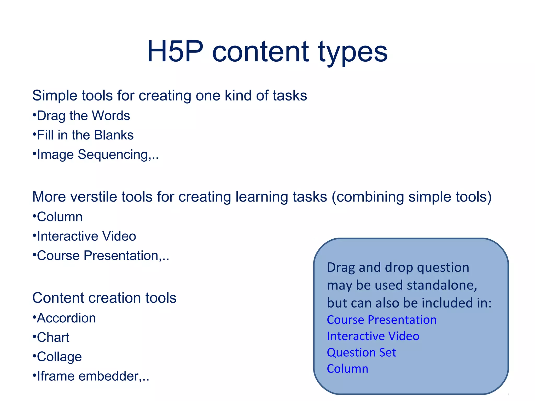 H5P content types 22.2.18