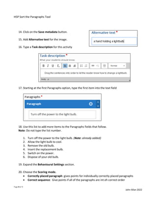H5P Sort Paragraph using LUMI | PDF