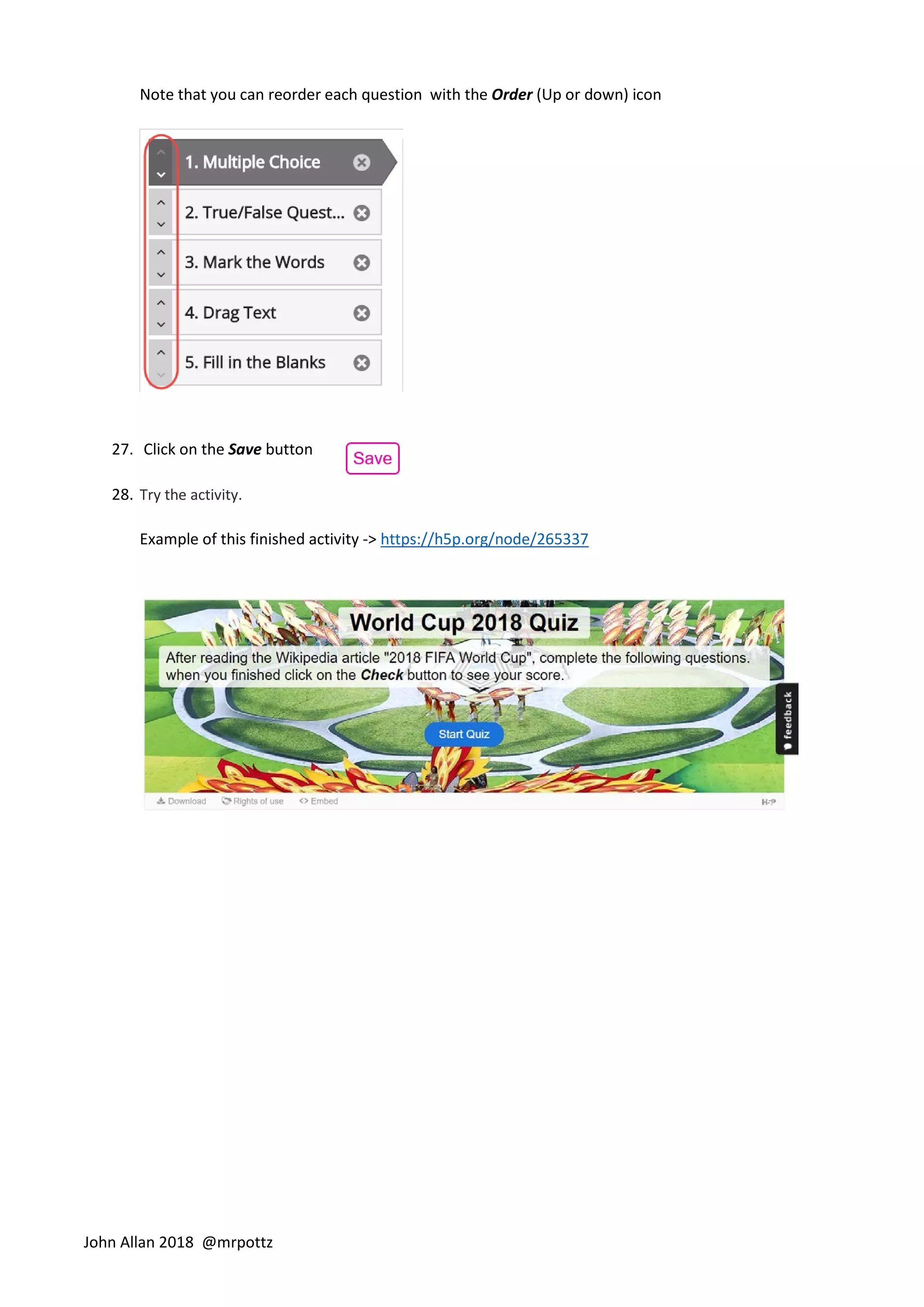 H5P Quiz (Question Set) How To Guide | PDF
