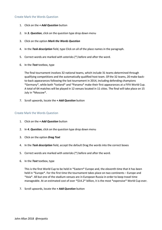 H5P Quiz (Question Set) How To Guide | PDF | Soccer | Sports