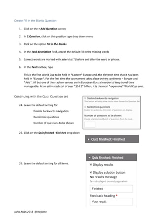H5P Quiz (Question Set) How To Guide | PDF