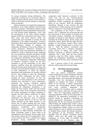 FEA based Dissipation Energy and Temperature Distribution of Rubber Bushing | PDF