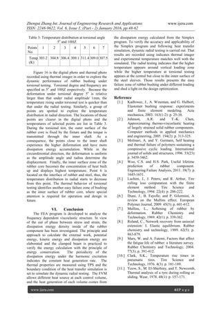 FEA based Dissipation Energy and Temperature Distribution of Rubber ...