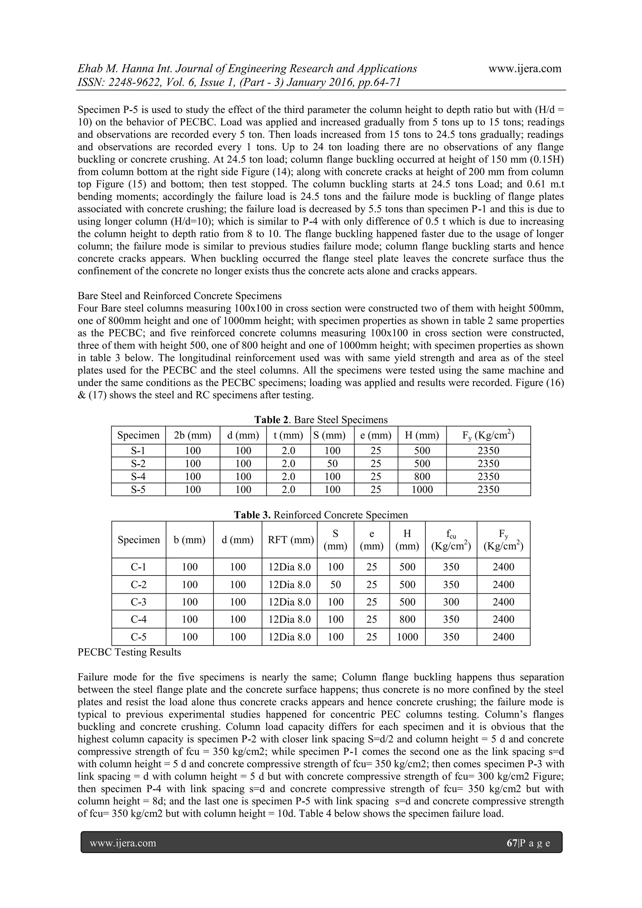 Experimental Testing Of Partially Encased Composite Beam Columns | PDF