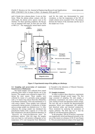 Plasma-chemical treatment of industrial wastewaters from brewery “Brasseries du Cameroun ...