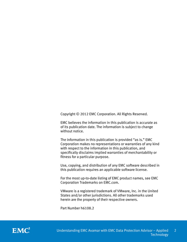 White Paper: Understanding EMC Avamar with EMC Data Protection Advisor — Applied Technology ...