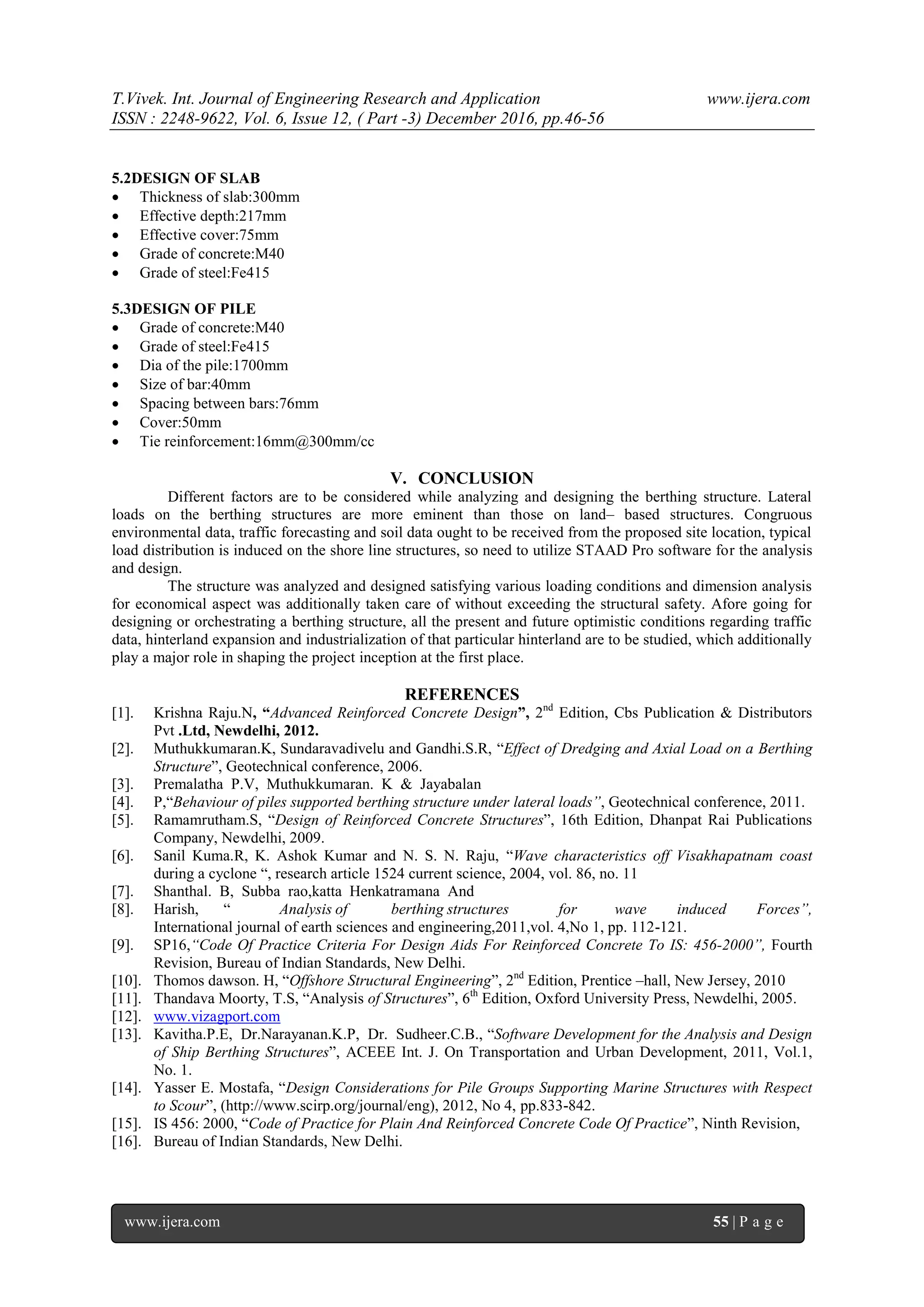 Analysis and Design of Marine Berthing Structure | PDF